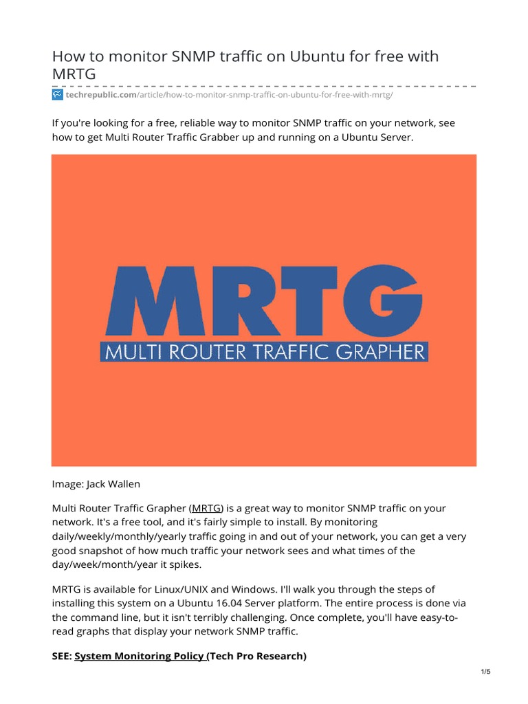 Monitoring SNMP Network Traffic For Free On Ubuntu With MRTG: A Step-By-Step Guide | PDF | Sudo ...