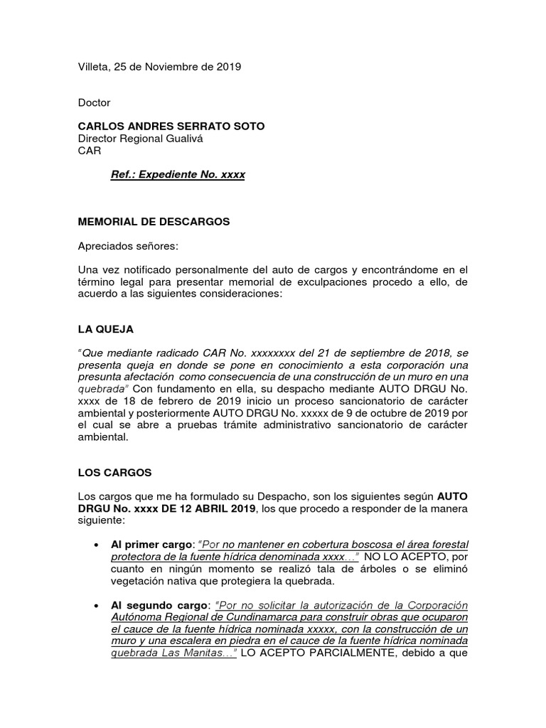 Formatos Descargos Car | PDF
