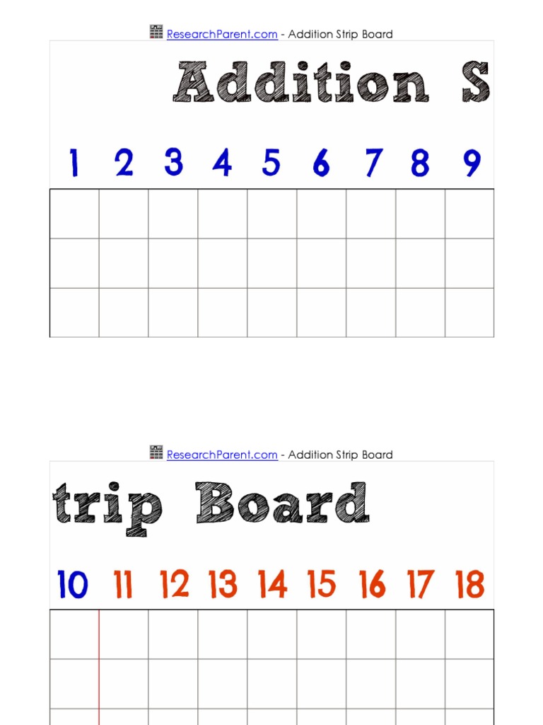 Addition Strip Board Resources PDF | PDF