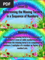 Grade 3 Math Missing Pattern | PDF | Learning | Teachers
