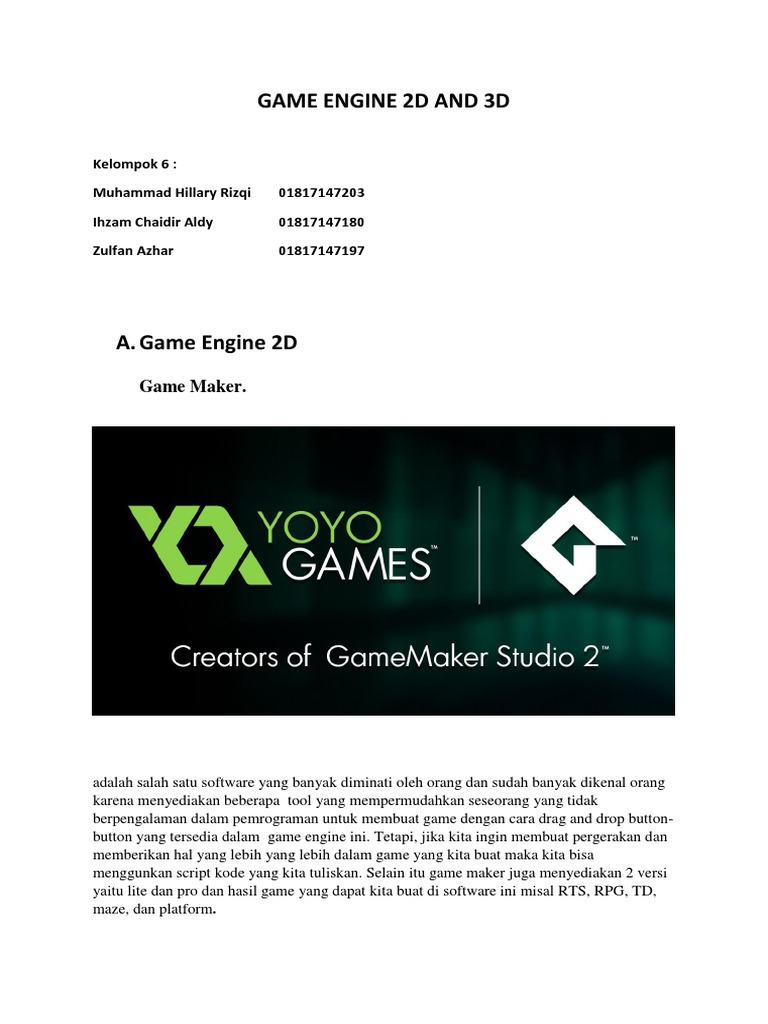 Game Engine 2d and 3d | PDF