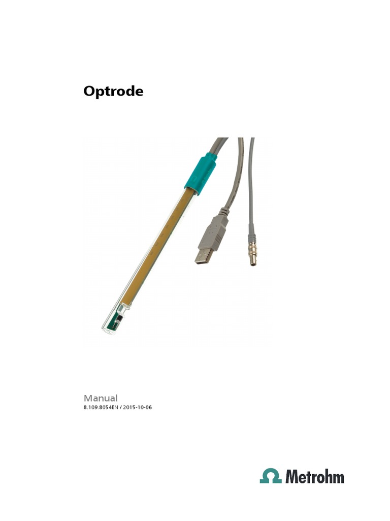 Manual Optrode Metrohm | PDF | Light Emitting Diode | Electrical Connector