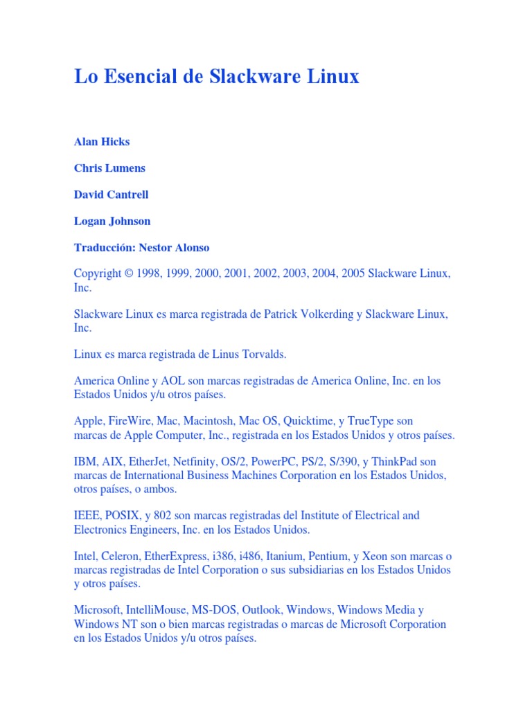 Lo Esencial de Slackware Linux PDF | PDF | Distribución de Linux | Software libre