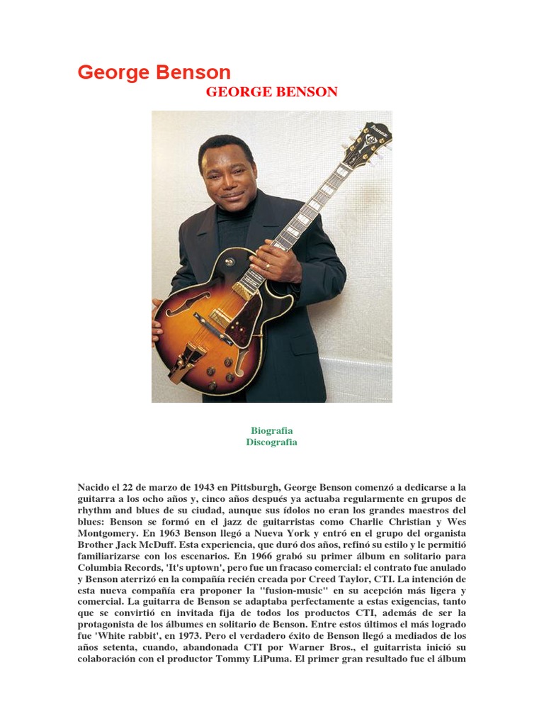 Biografía de George Benson | PDF | Musica Popular | Industria de la música