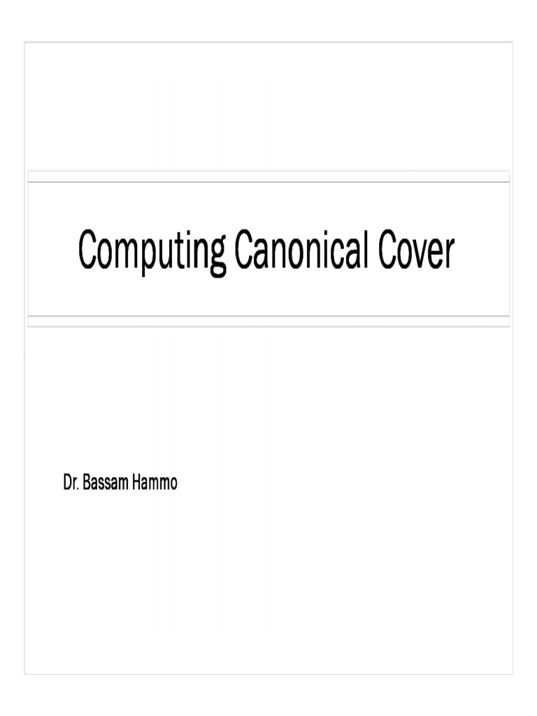 Canonical Cover Computation Guide | PDF | Areas Of Computer Science ...