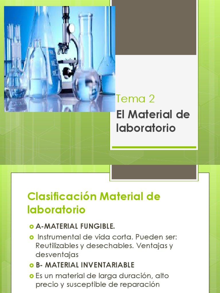 Tema2-Presentación Material - De-Laboratorio | PDF | Laboratorios | Química