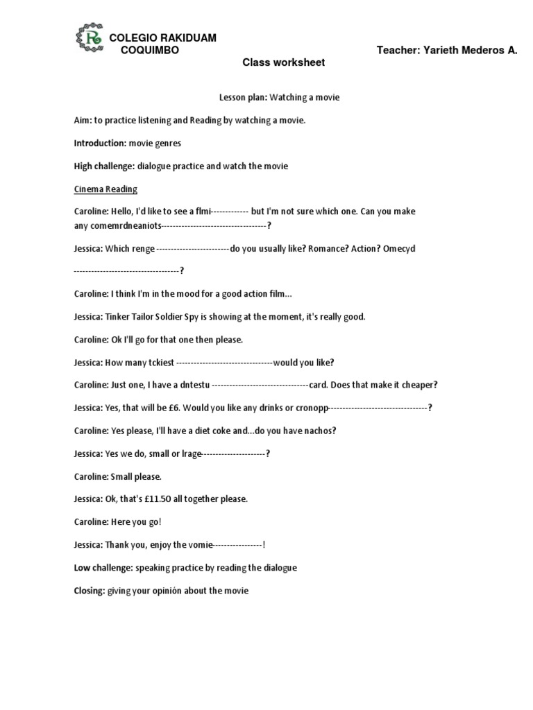 Movie Lesson Plan | PDF