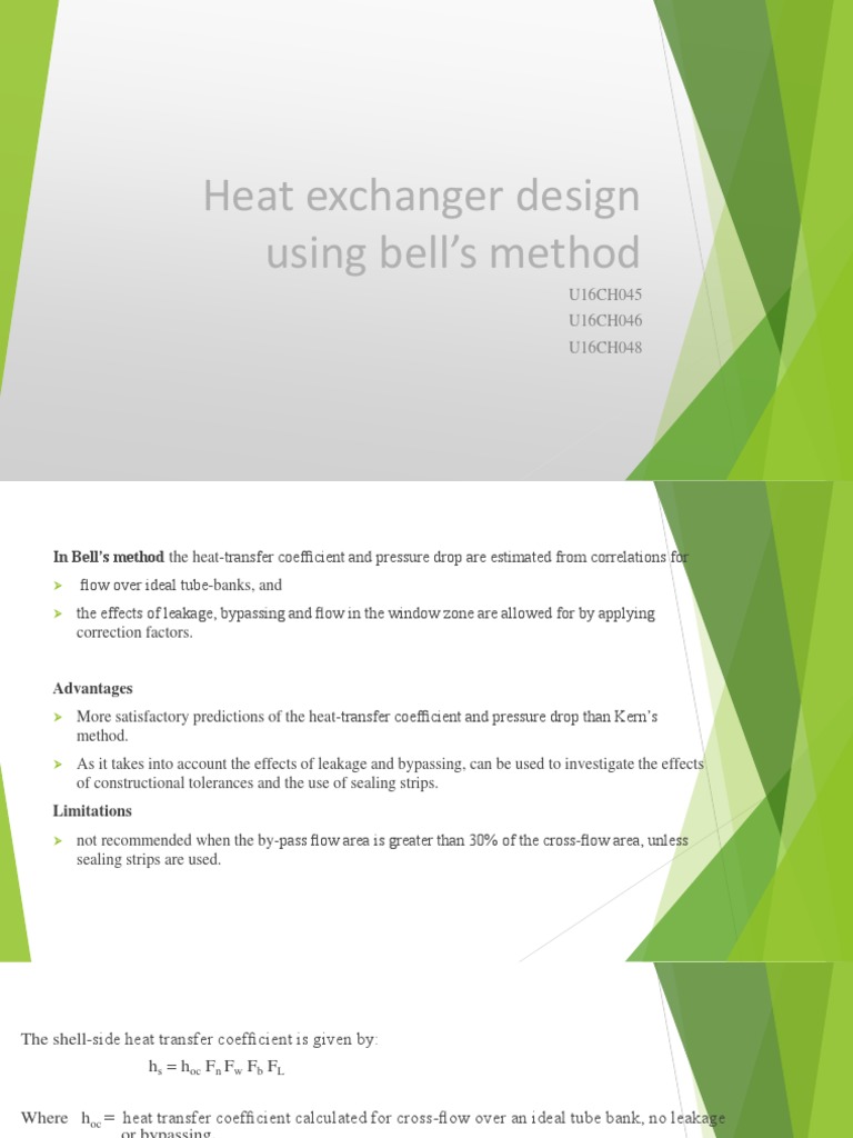 Heat Exchanger Design Using Bell's Method | PDF | Heat Transfer | Fluid ...