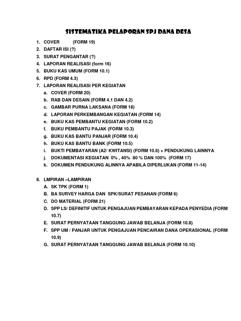 Susunan Dokumen SPJ | PDF