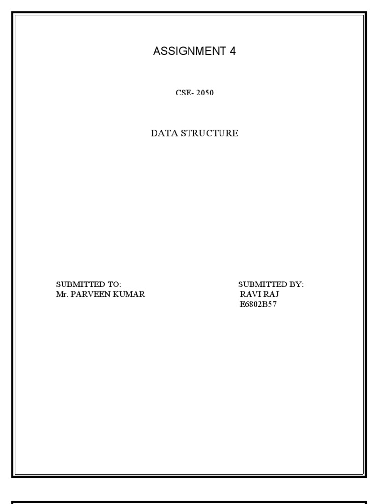 Data Structure Assignment - 4 | PDF | Vertex (Graph Theory ...