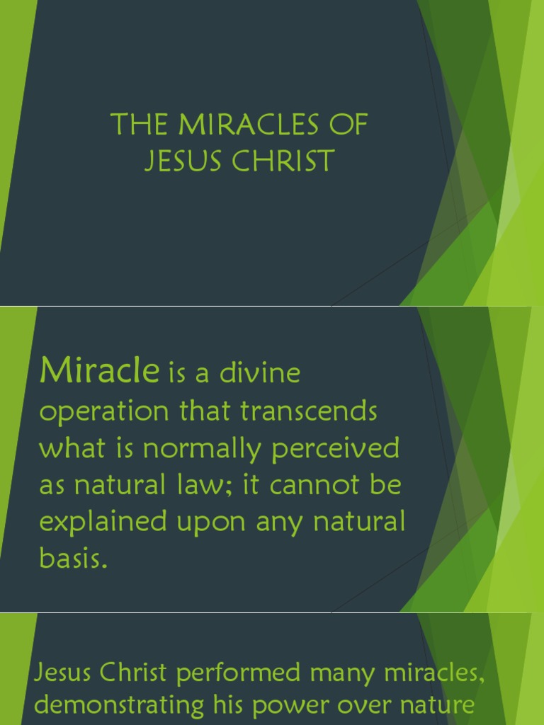 The Miracles of Jesus Christ | PDF | Miracle | Jesus
