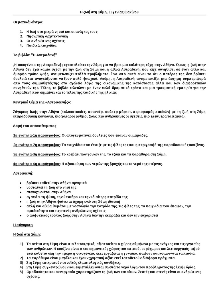 Η ζωή στη Σύμη - Βοηθητικό | PDF