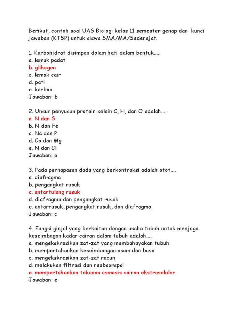 Soal Latihan Bio | PDF