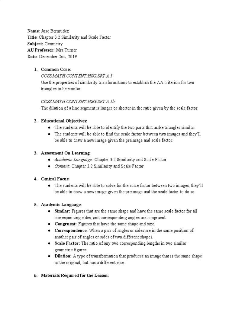 Methods Lesson Plan 2-3 | PDF | Shape | Triangle