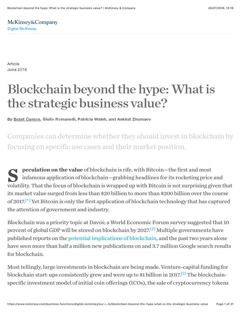Blockchain Beyond The Hype - What Is The Strategic Business Value ...