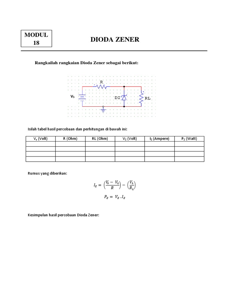 Dioda Zener Dan Transistor Sebagai Saklar | PDF
