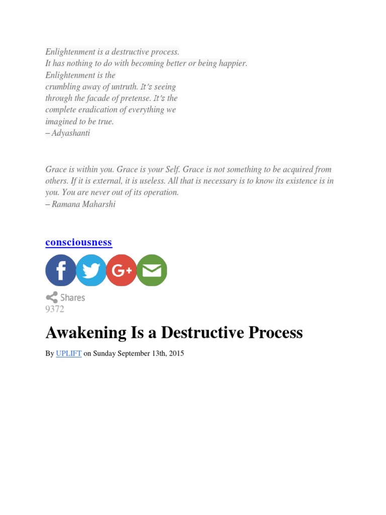 Enlightenment Is A Destructive Process | PDF | Enlightenment (Spiritual ...