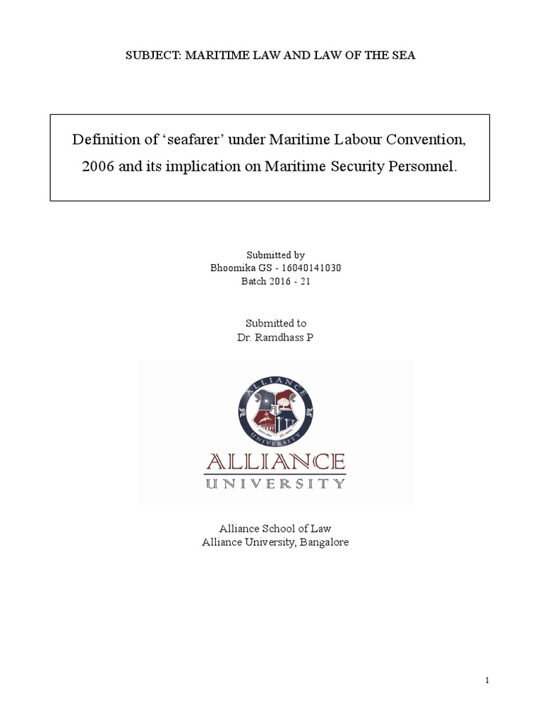 Maritime Law | PDF | International Labour Organization | Sea Captain
