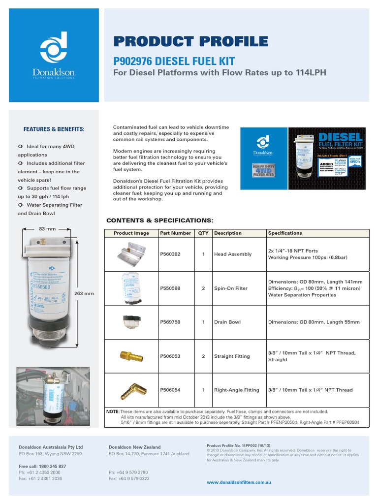 11EPP002 P902976 Diesel Fuel Kit Brochure PDF | PDF | Diesel Engine ...