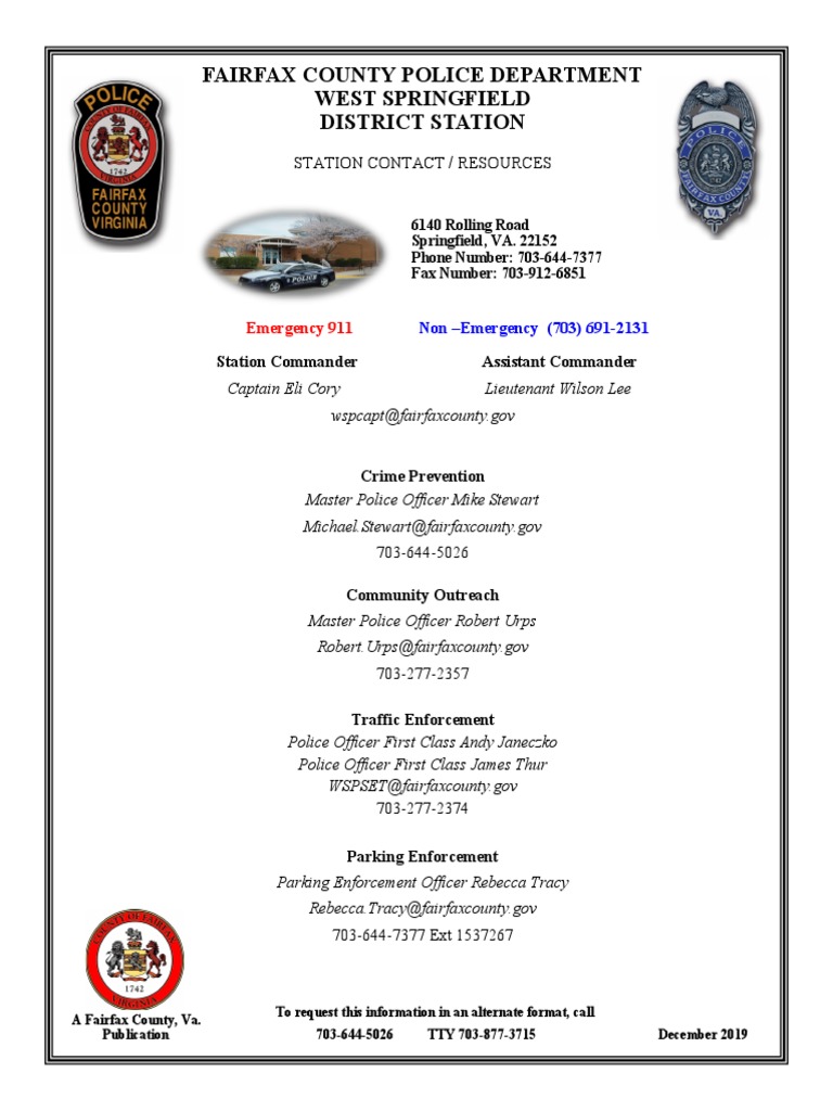 FCPD Ws Resources December 2019 | PDF | Public Safety | Emergency Services