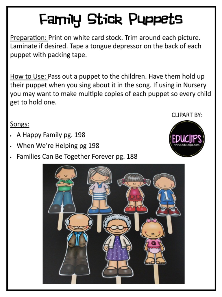 Family Stick Puppet Templates | PDF