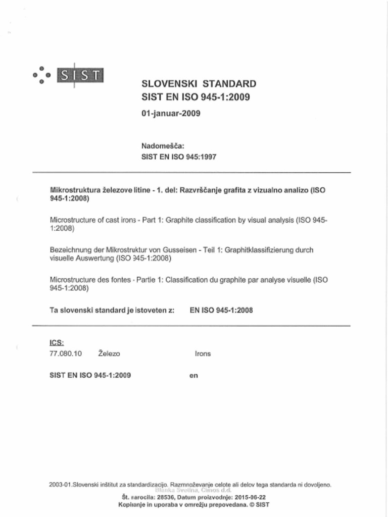 5952 Sist en Iso 945 1 PDF | PDF