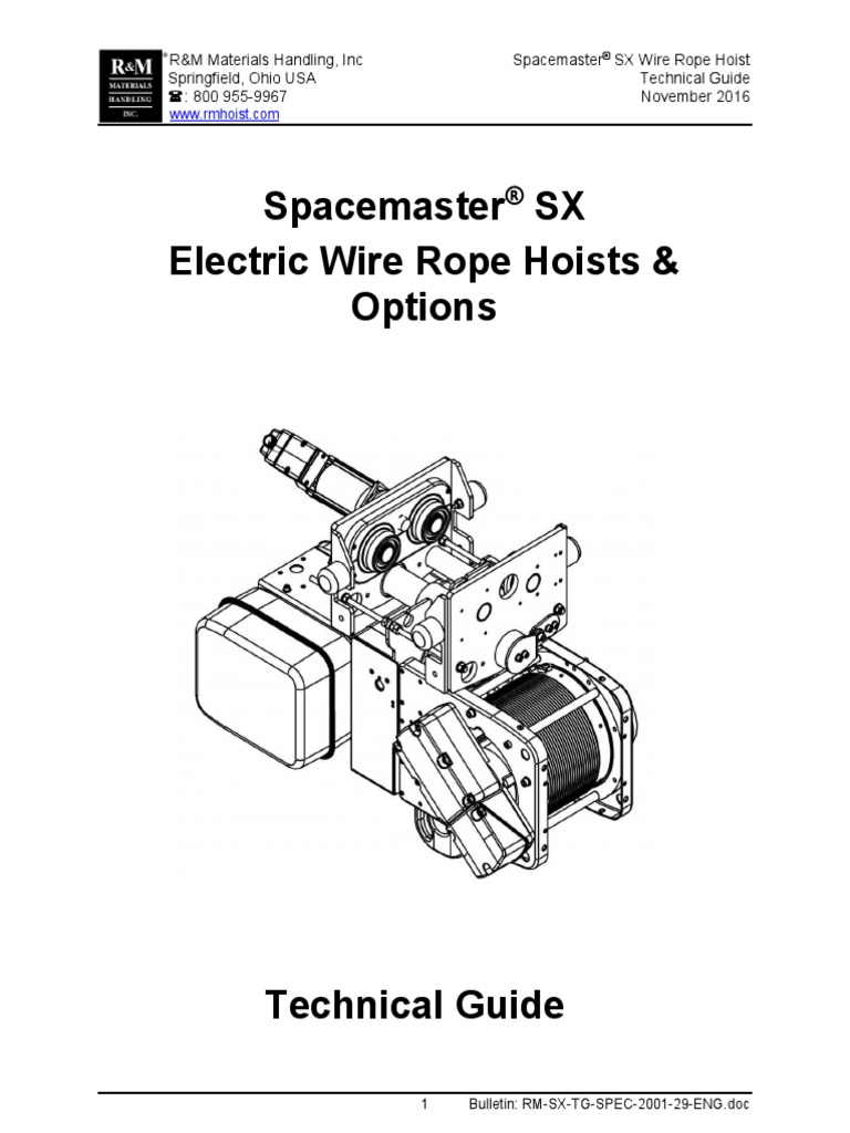 Spacemaster Technical Guide | PDF | Crane (Machine) | Electric Motor