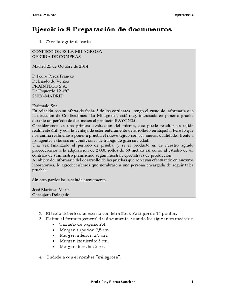 Ejercicios 04 Preparacion Carta PDF | PDF