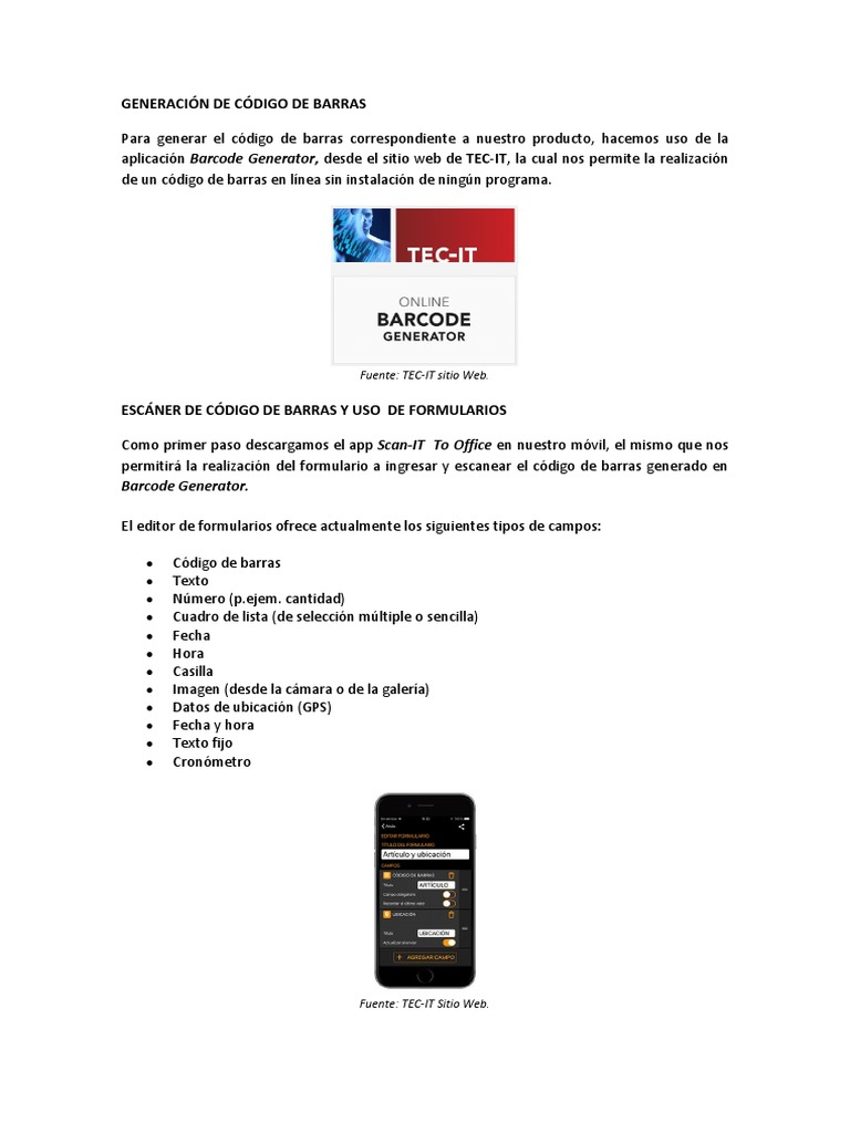 CÓDIGO DE BARRAS.docx | PDF | Aplicación movil | Código QR