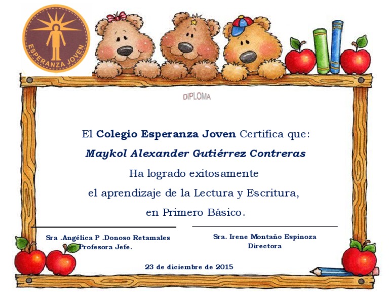 DIPLOMA Certificación Lectora | PDF