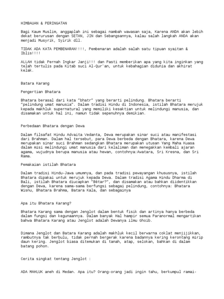 Sejarah Batara Karang | PDF | Agama & Spiritualitas