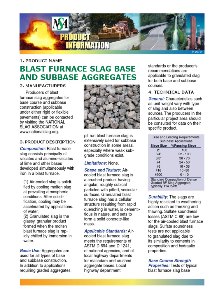 Blast Furnace Slag Aggregates for Base and Subbase Construction | PDF ...