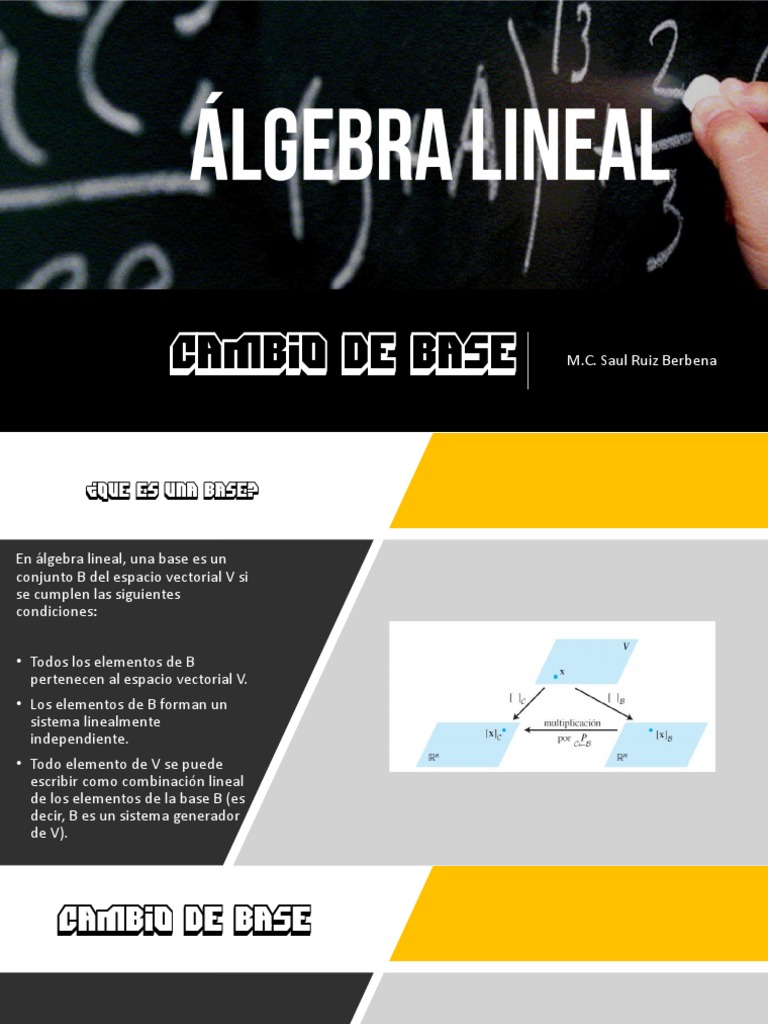 Cambio de Basee | PDF | Base (álgebra lineal) | Espacio vectorial