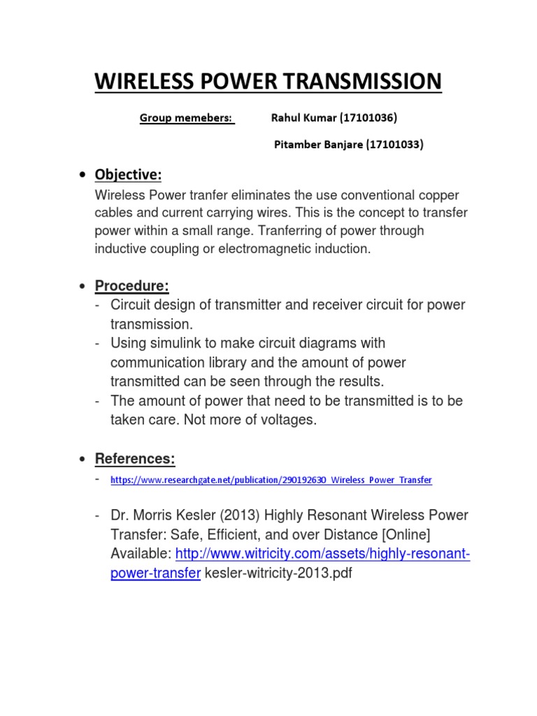 Wireless Power Transmission | PDF