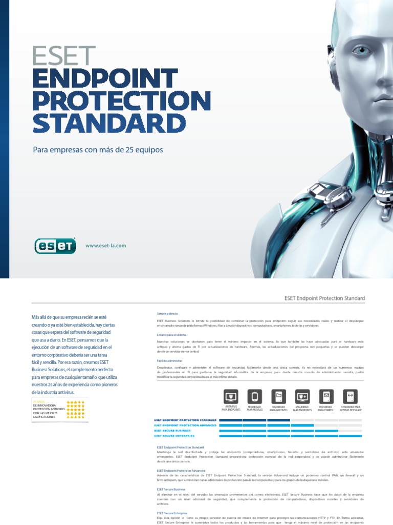 ESET Endpoint Protection Standard Datasheet PDF | PDF | La seguridad informática | Seguridad