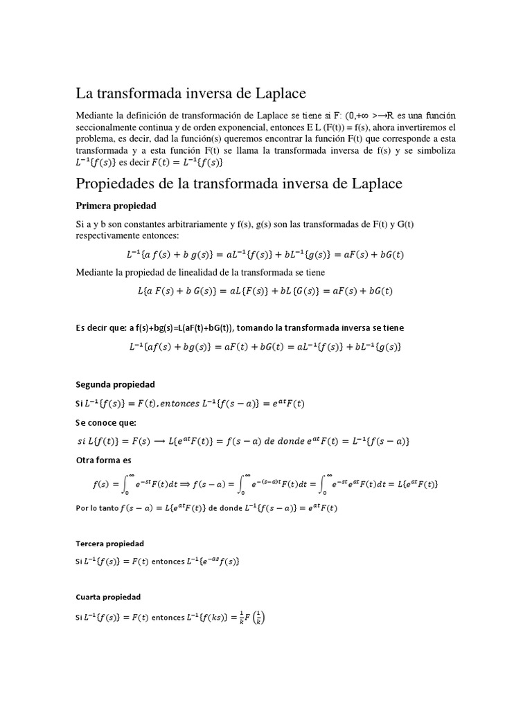 La Transformada Inversa de Laplace | PDF