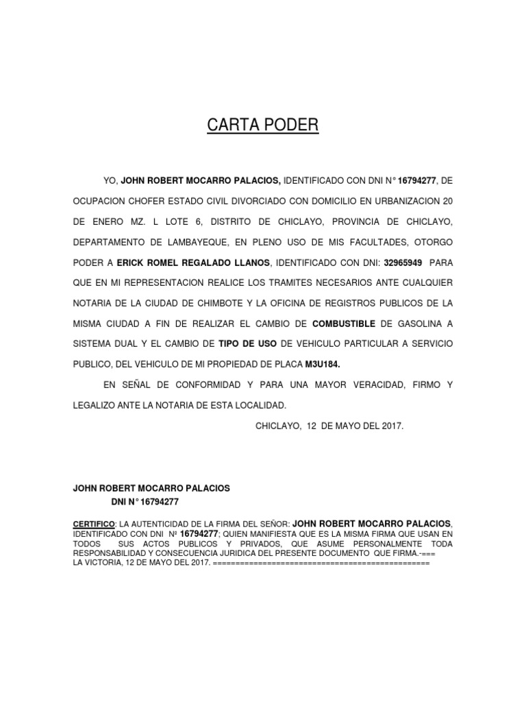 Carta Poder | PDF