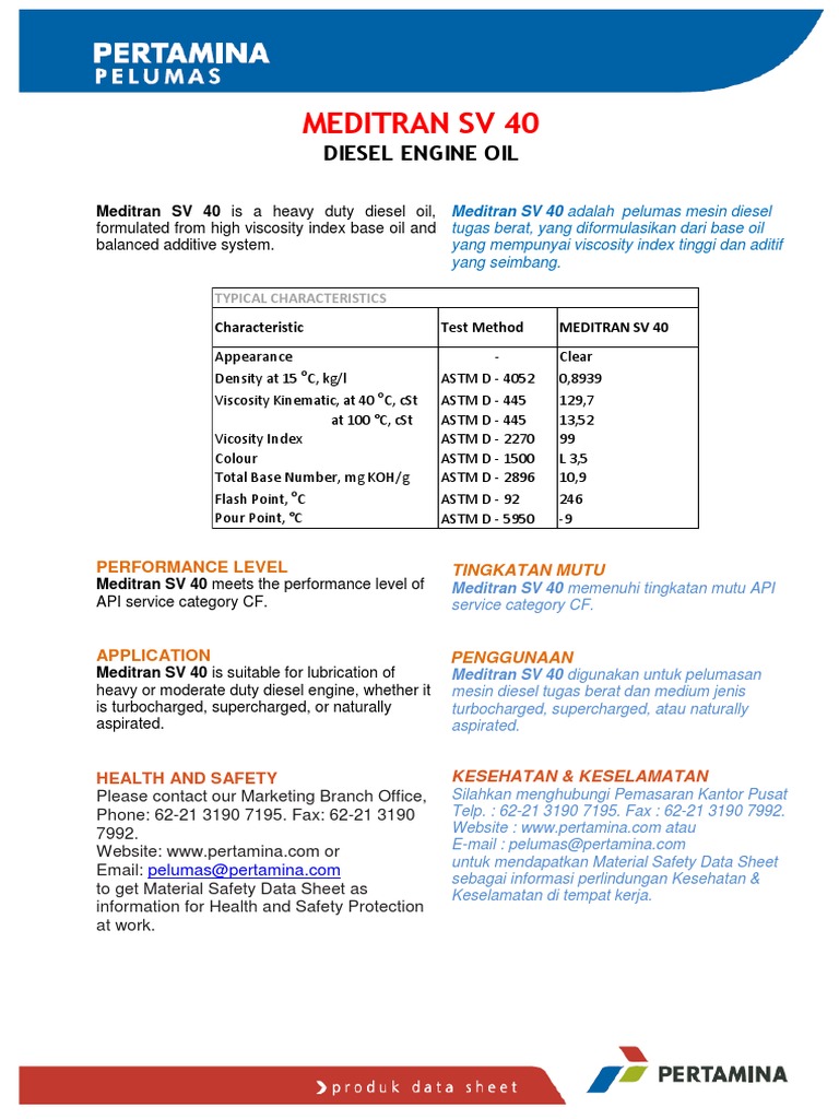 Meditran SV 40 | PDF | Motor Oil | Oils