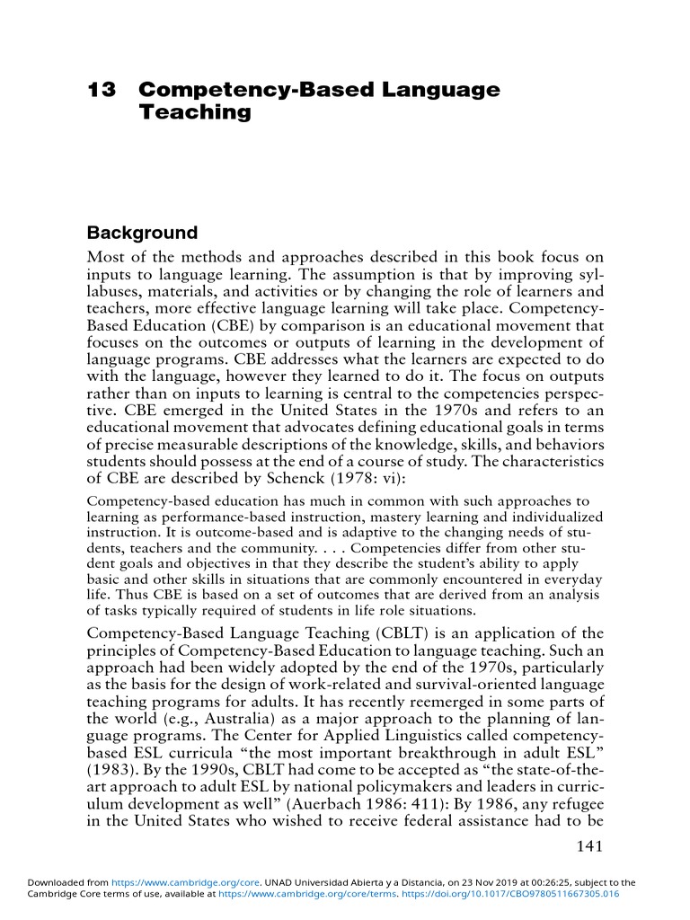 Competency Based Language Teaching PDF | Download Free PDF | Competence ...