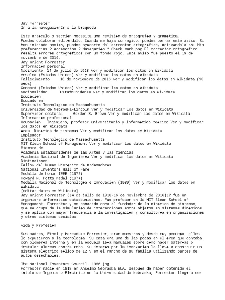 Jay Forrester | PDF | Teoría de sistemas | Ciencia de sistemas