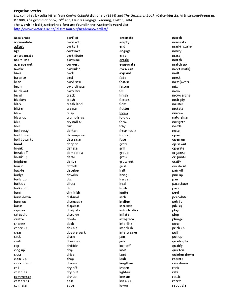 Ergative Verbs | PDF | Grammar | Linguistics