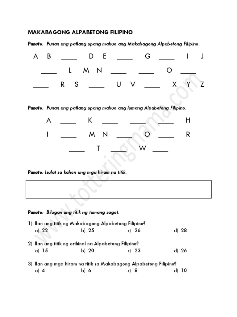 Alpabetong Filipino Worksheet Filipino Alphabet Worksheets For Kids