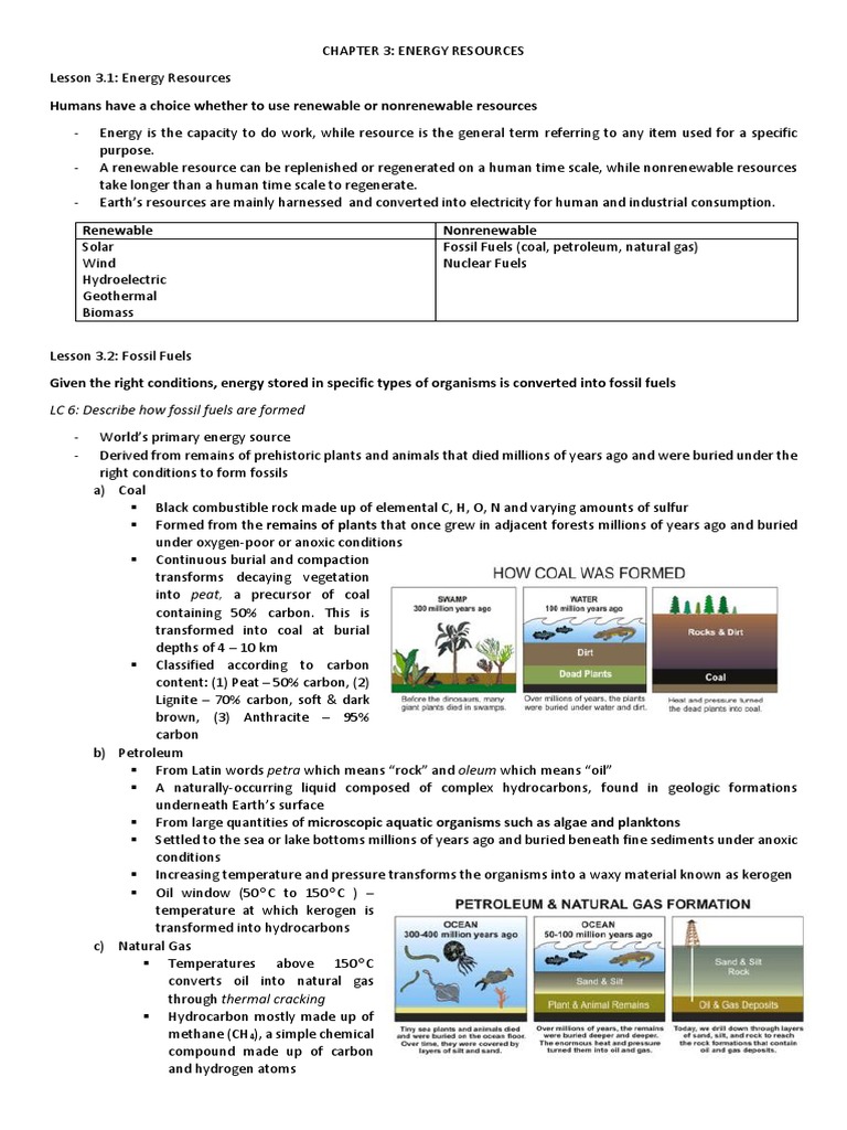 Chapter 3 - Energy Resources PDF | PDF | Solar Energy | Biomass