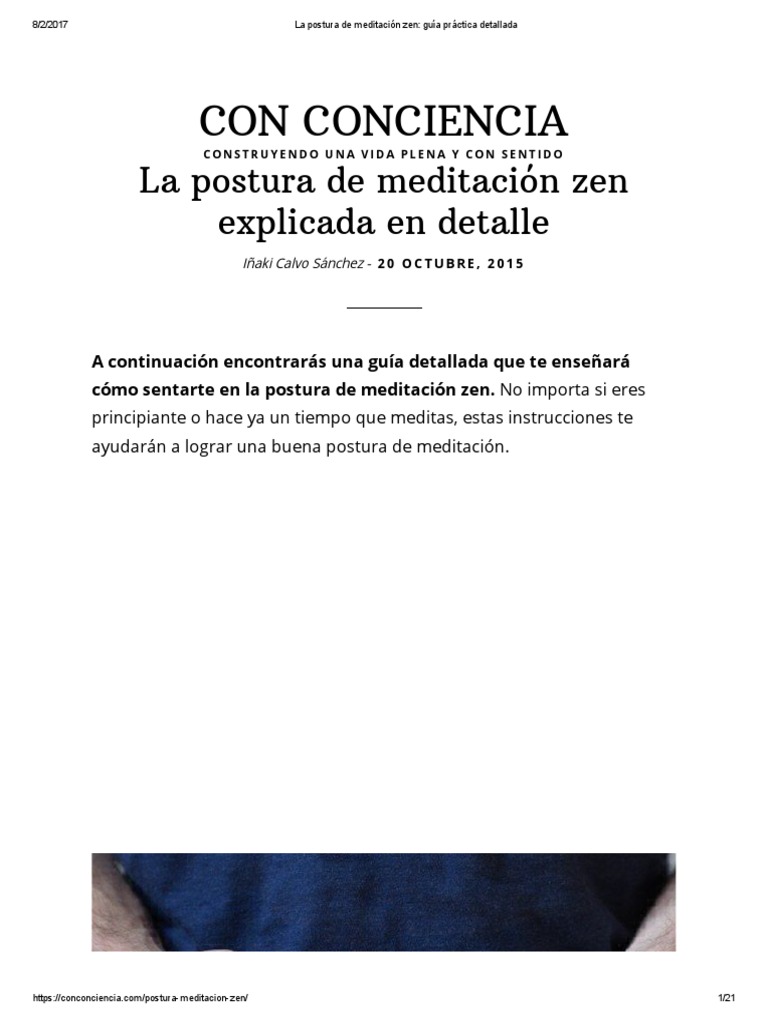 La Postura de Meditación Zen - Guía Práctica Detallada PDF | PDF | zen ...