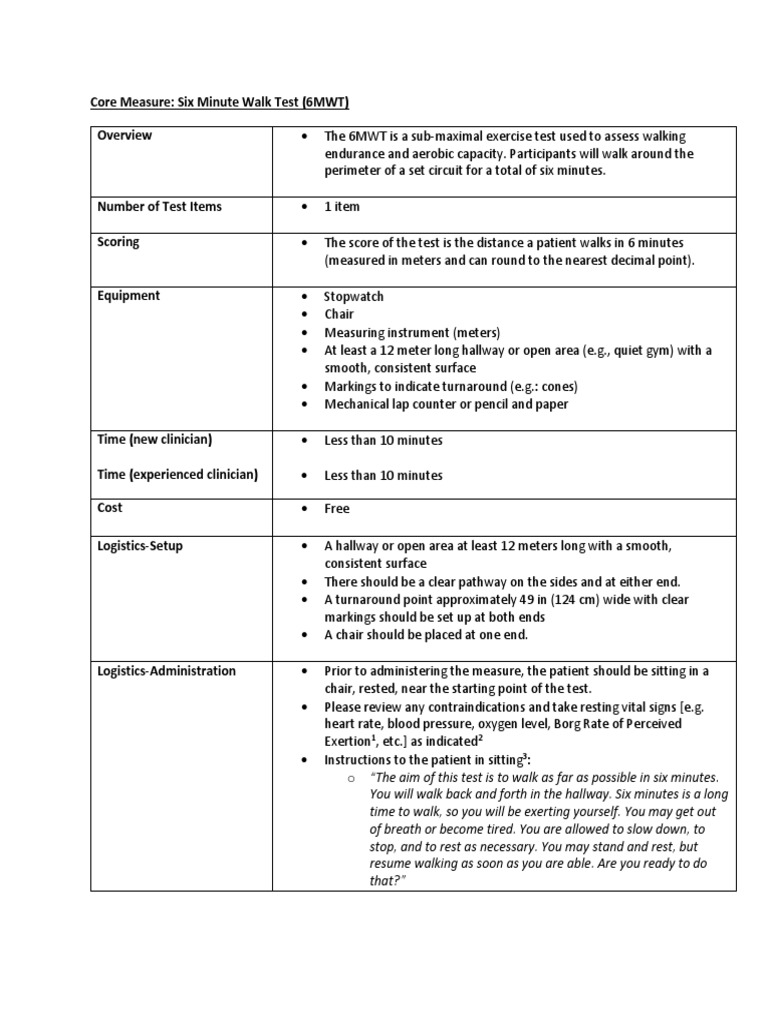 6mwt Protocol Final | PDF | Clinical Medicine | Medicine