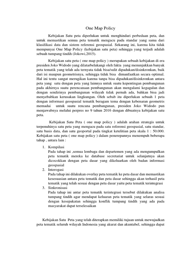 One Map Policy | PDF