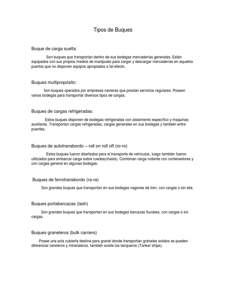 Tipos de Buques | PDF | Buques | Gas natural licuado