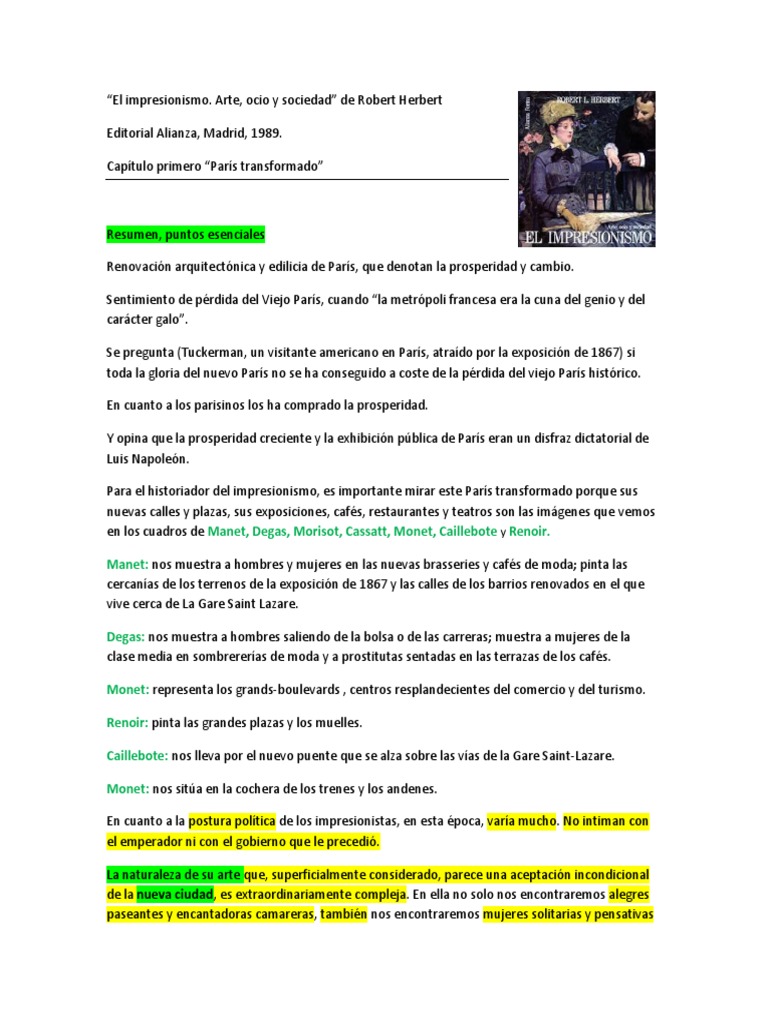 El Impresionismo de Herbert, Robert | PDF | Pierre Auguste Renoir | Impresionismo