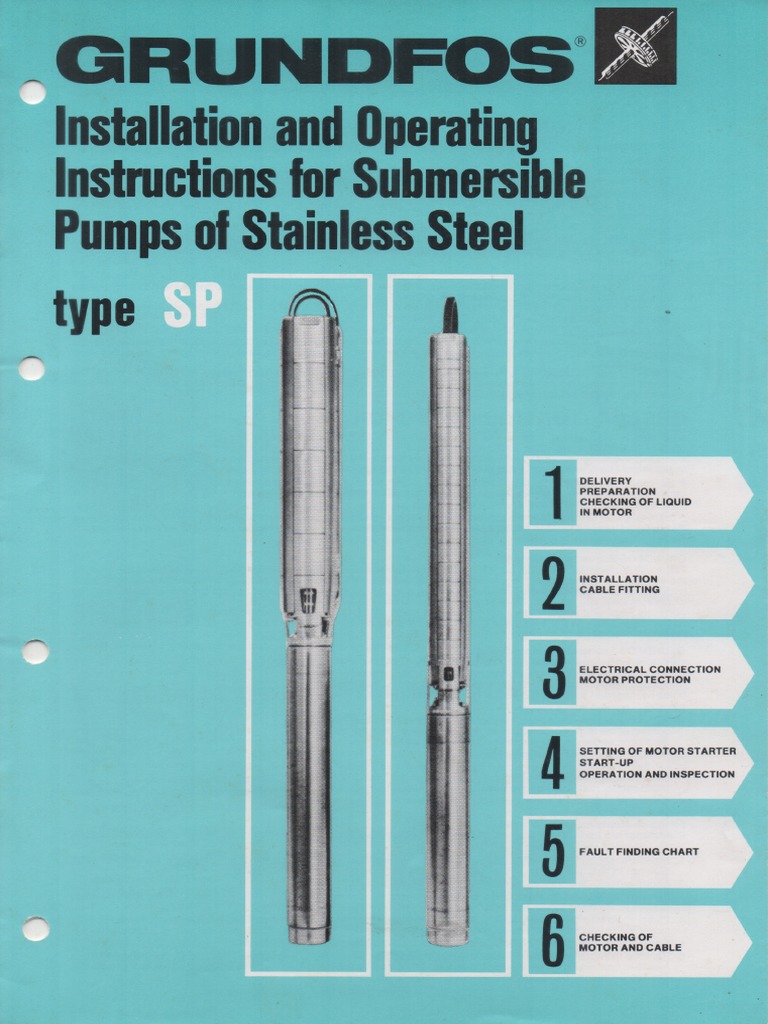 Grundfos Submersible Pump Installation and Operating Instructions