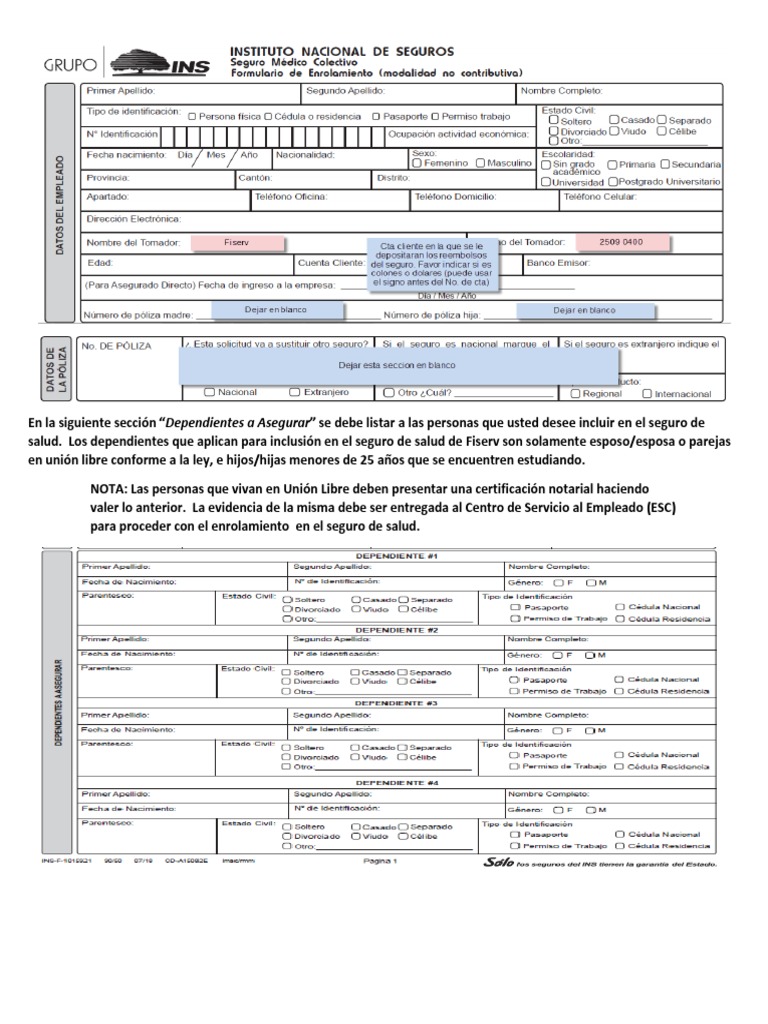 Guia para Llenar El Formulario de Enrolamiento INS PDF | PDF